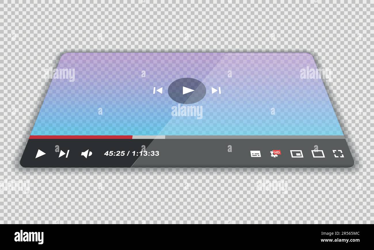 Transparent multimedia frame template. Live broadcast window layout ...