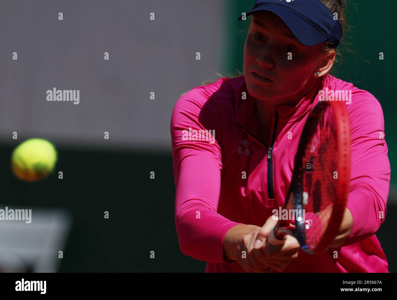 Paris France 1st June 2023 Elena Rybakina Hits A Return During The