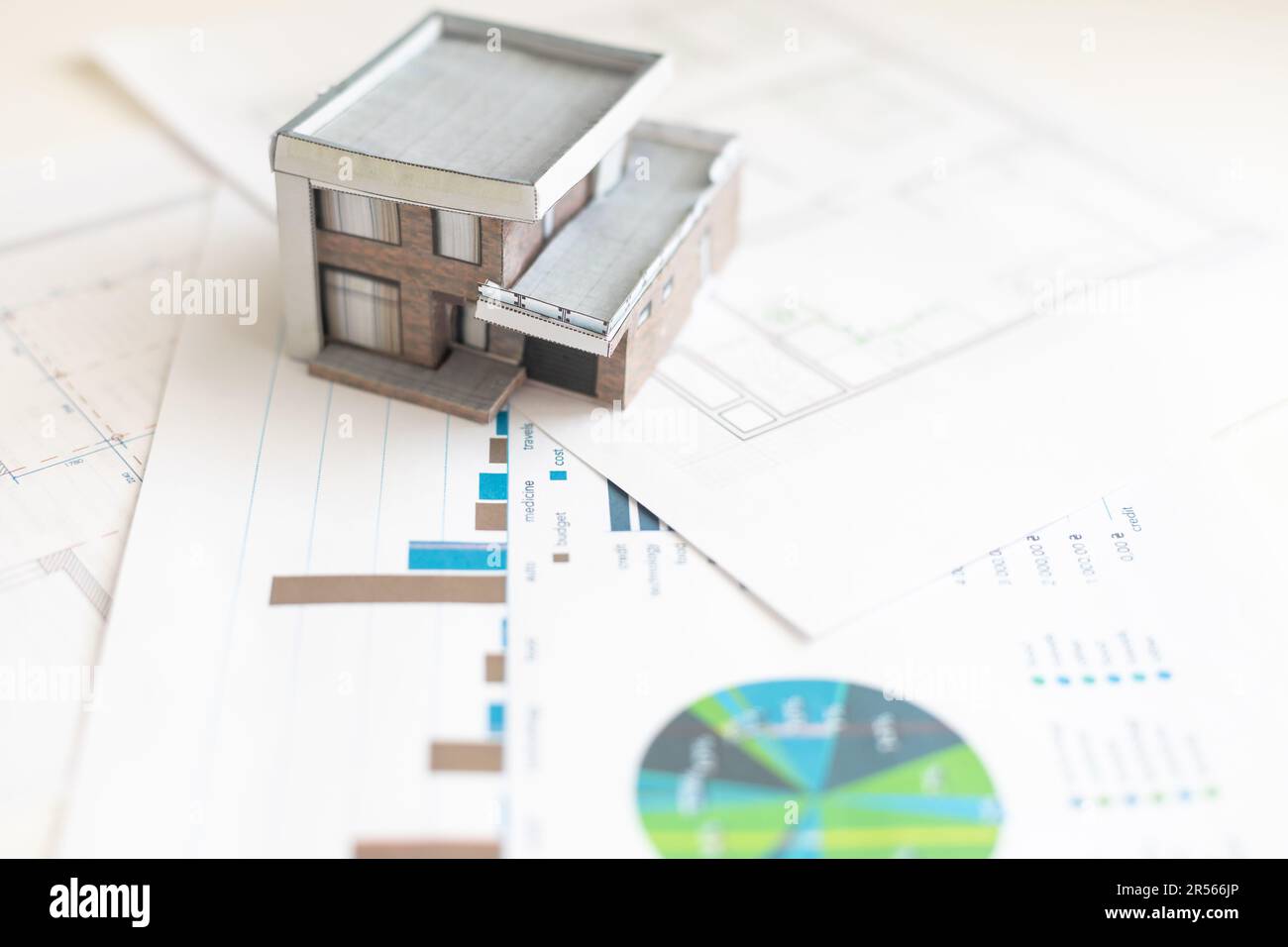 white paper miniature house layout Stock Photo - Alamy