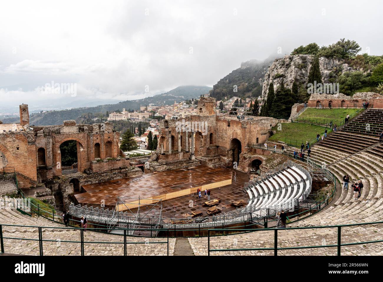 The Ancient Greek Theater in Taormina Sicily Italy Stock Photo - Alamy
