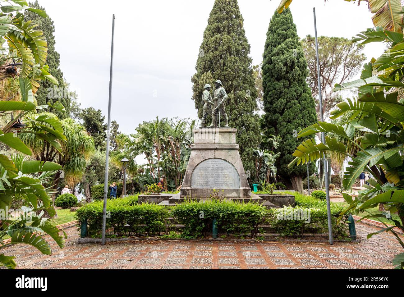 The Italian War Memorial in Taormina Sicily Stock Photo - Alamy