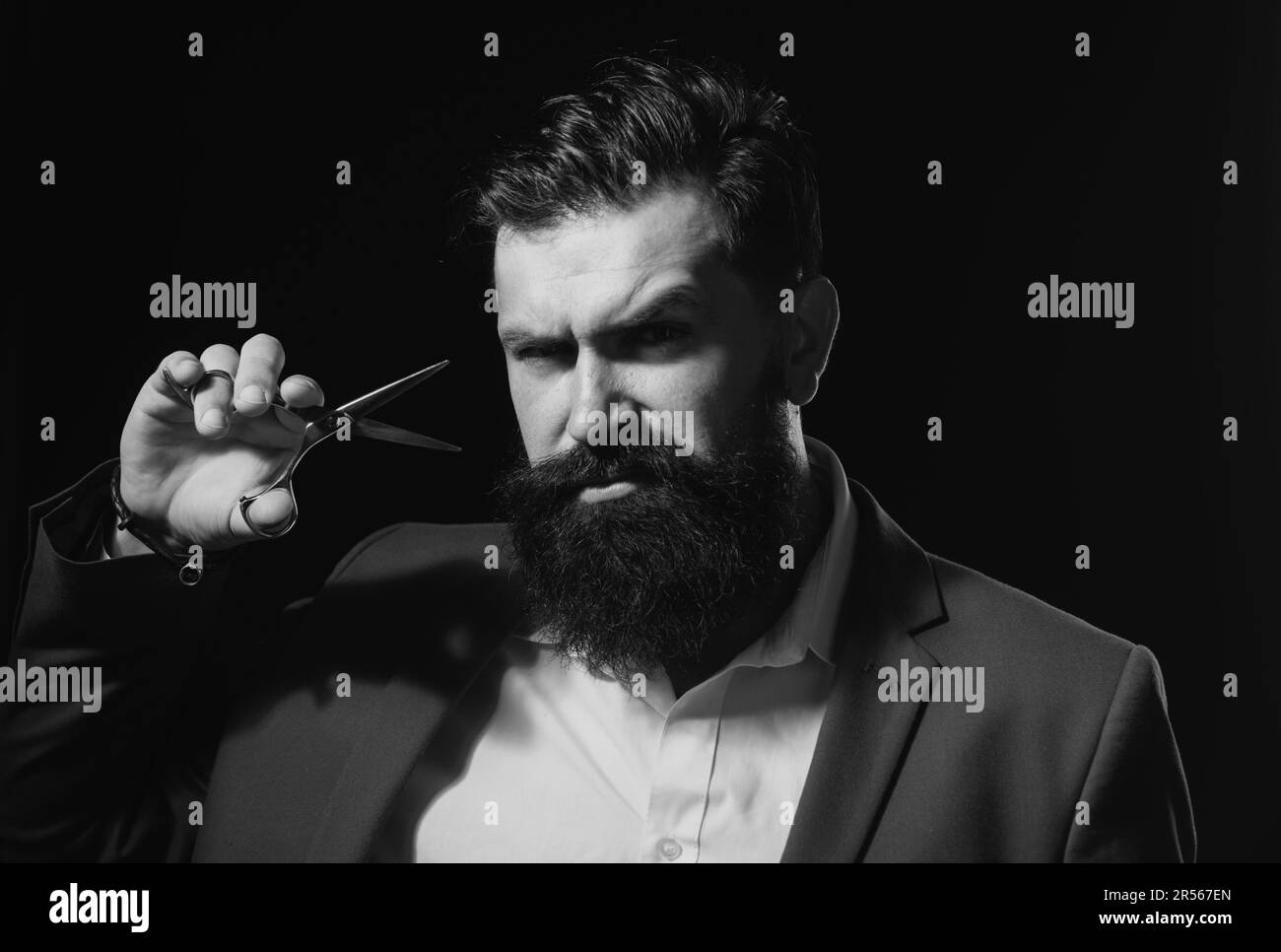Bearded Man Portrait Of Man With Long Beard And Moustache Barber