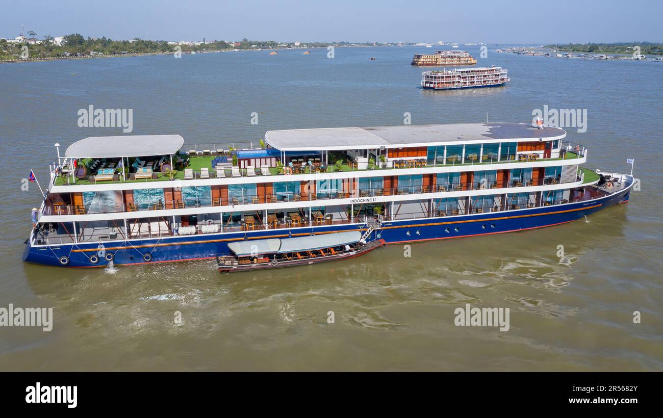 The luxury cruise ship RV Indochine II 2, French cruises CroisiEurope ...