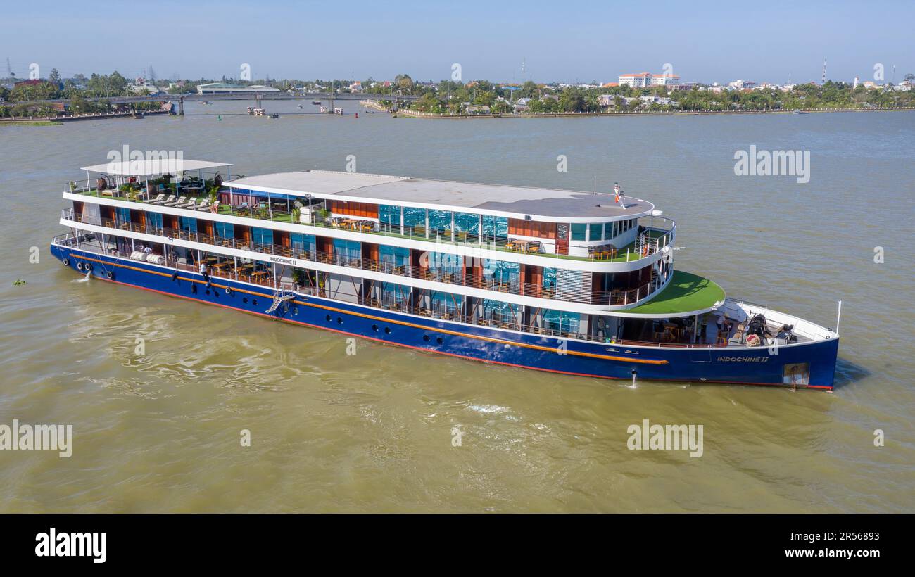 The luxury cruise ship RV Indochine II 2, French cruises CroisiEurope ...