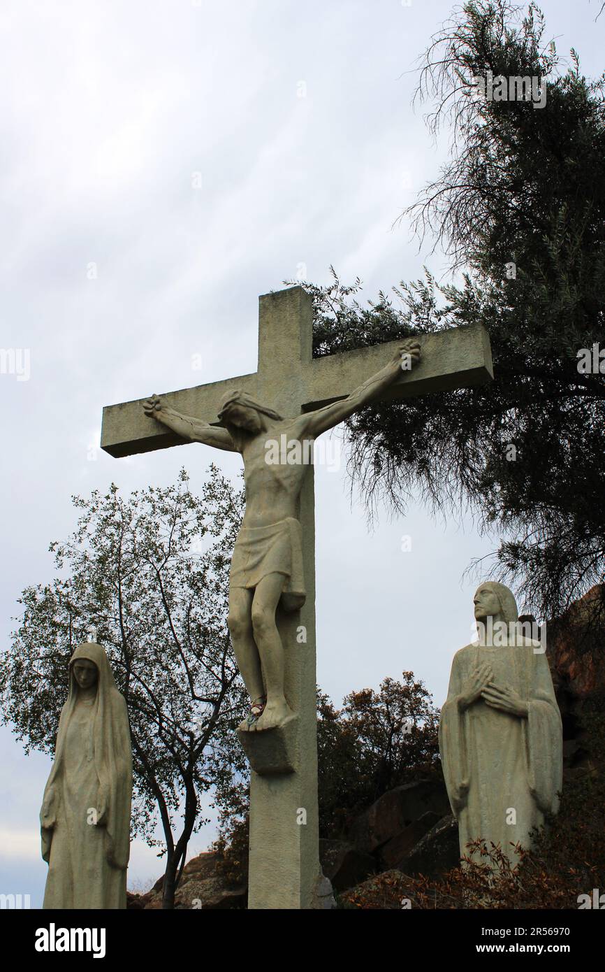 Jesus Christ on the cross, San Cristobal Hill, Santiago de Chile, Chile ...