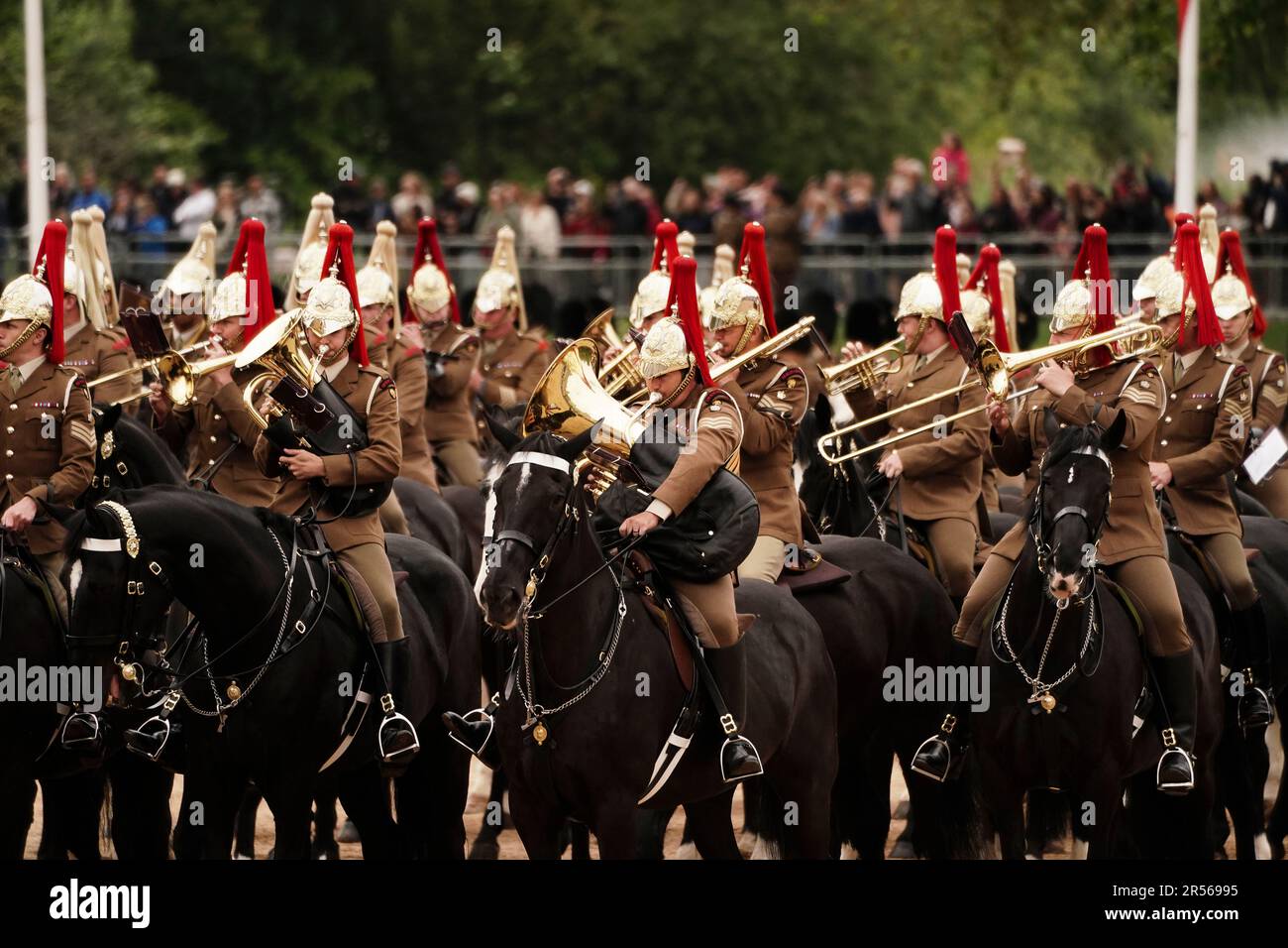 Troops of the Household Cavalry during the Brigade Major's Review, the ...