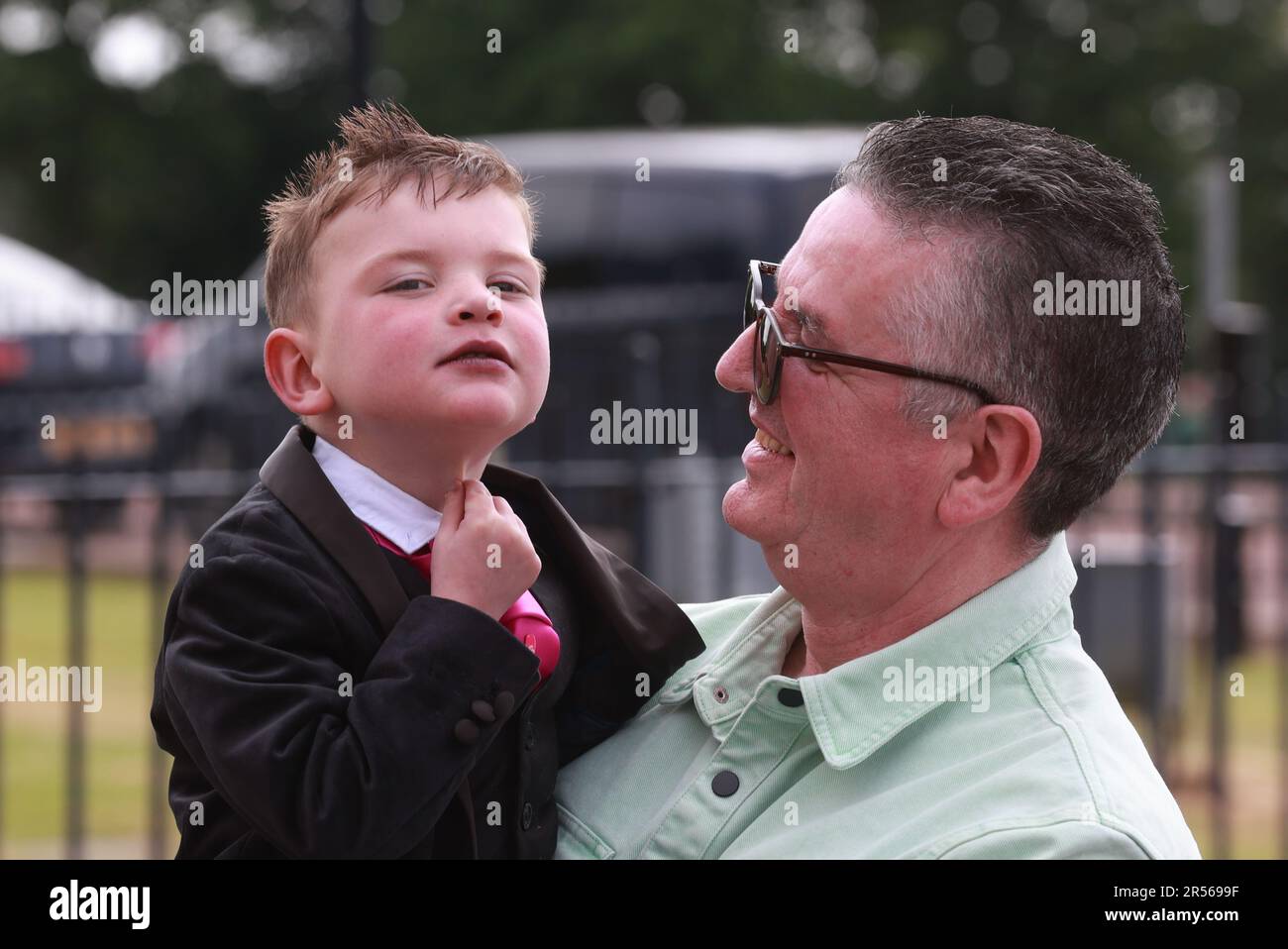 Six-year-old son Daithi Mac Gabhann with his grandfather martin Smith ...