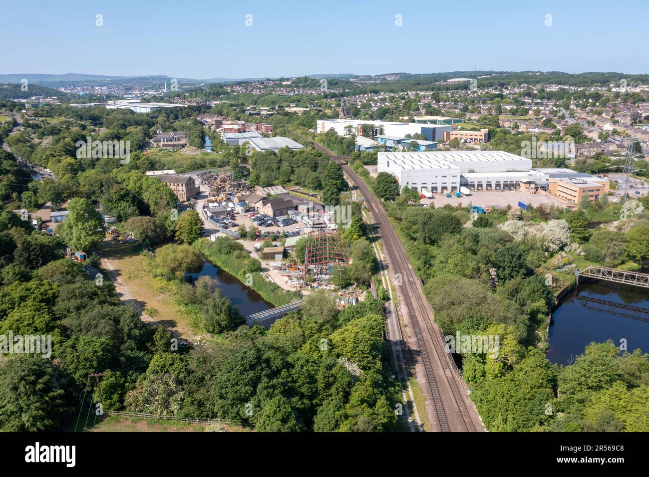 Aerial drone photo of the village of Kirkheaton, Huddersfield in the ...