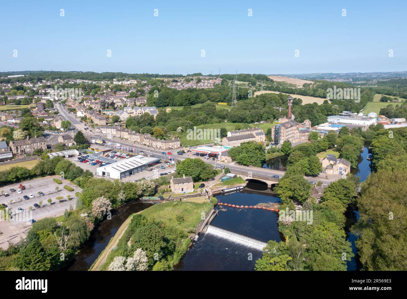 Aerial drone photo of the village of Kirkheaton, Huddersfield in the ...