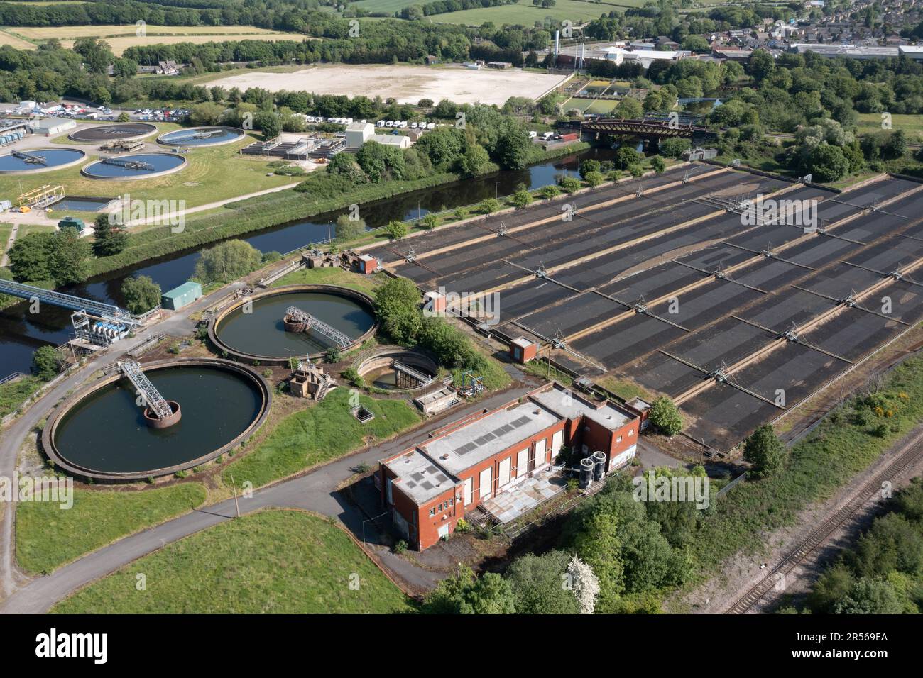Aerial drone photo of the village of Kirkheaton, Huddersfield in the ...