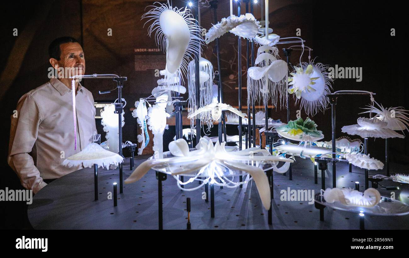 London, UK. , . A representative for the installation with the "Under Water" part of the work ...