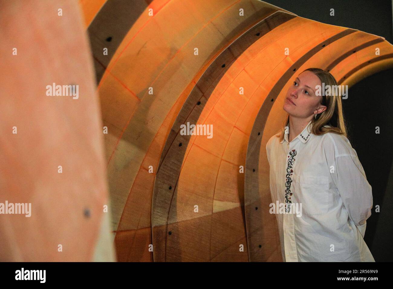 London, UK, 01st June 2023. A Somerset House staffer in one of the ...