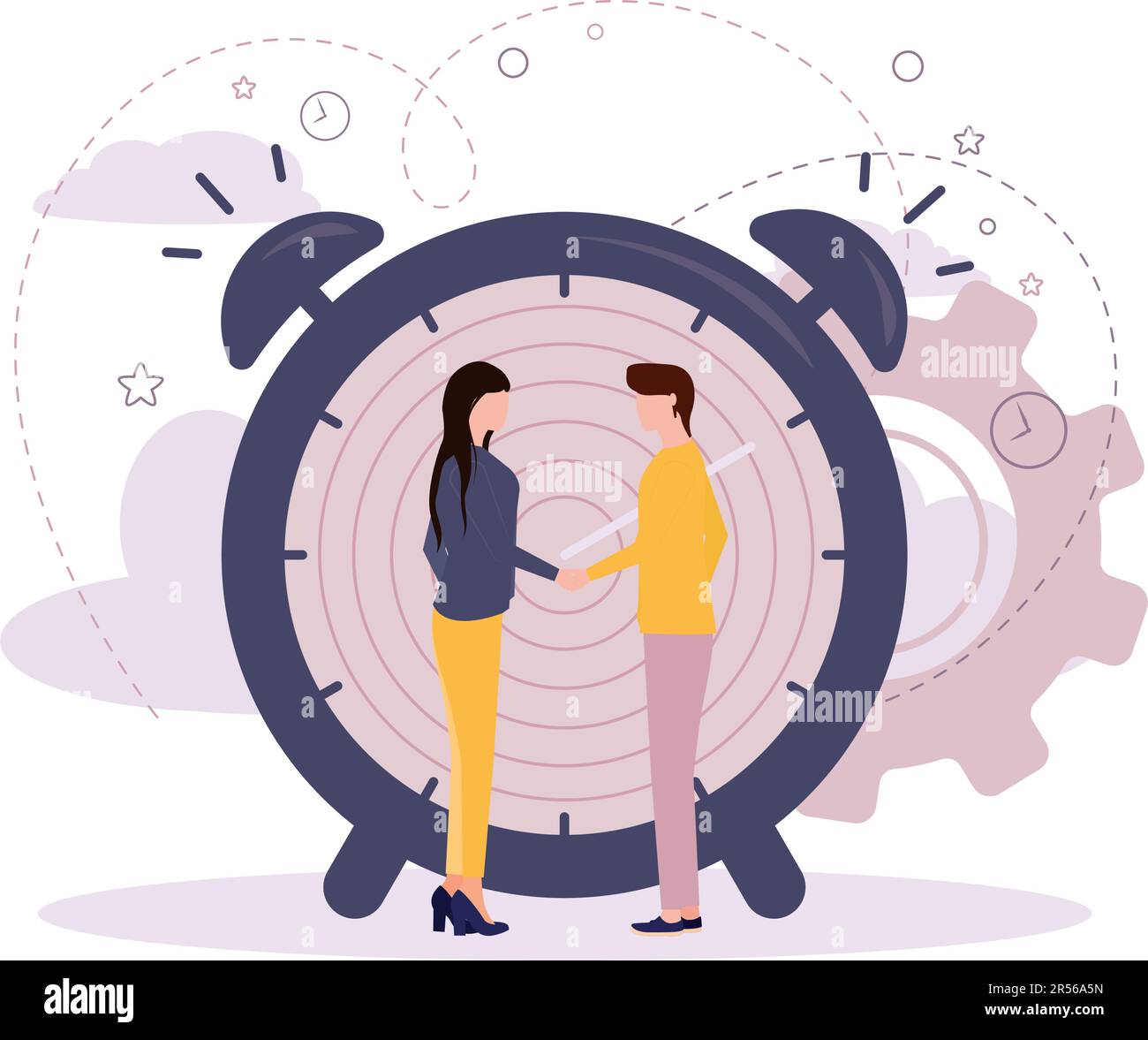 Vector illustration. Business meeting, negotiations. People make a deal ...