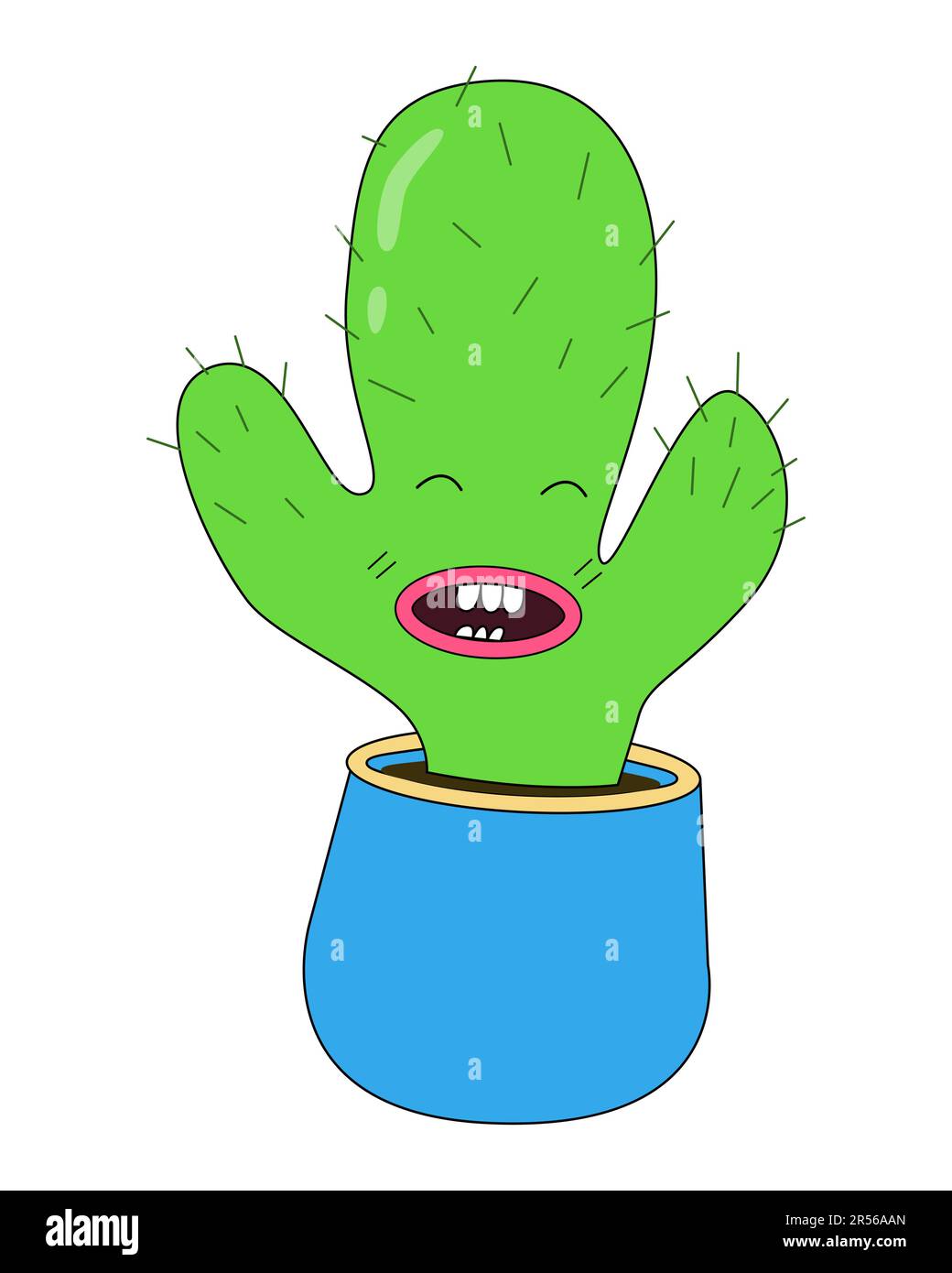 vector illustration of a cactus in retro style Stock Vector Image & Art ...