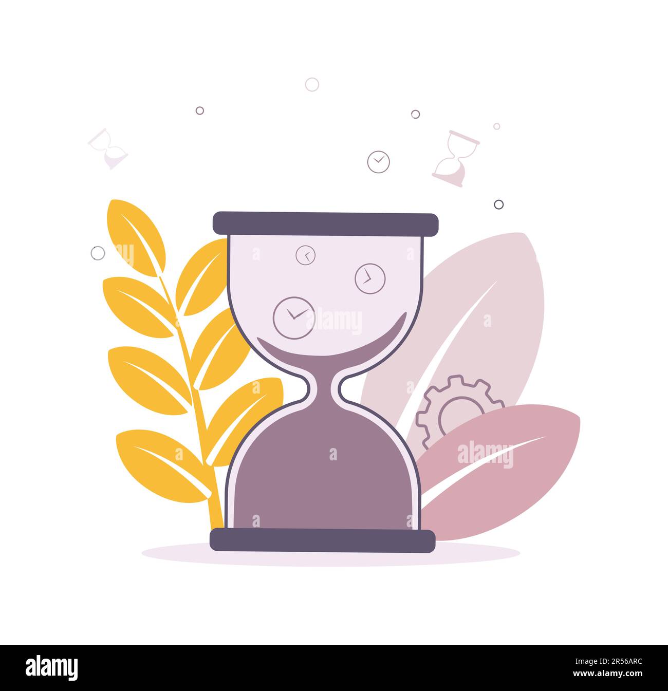 Time management illustration. Illustration depicting an hourglass ...