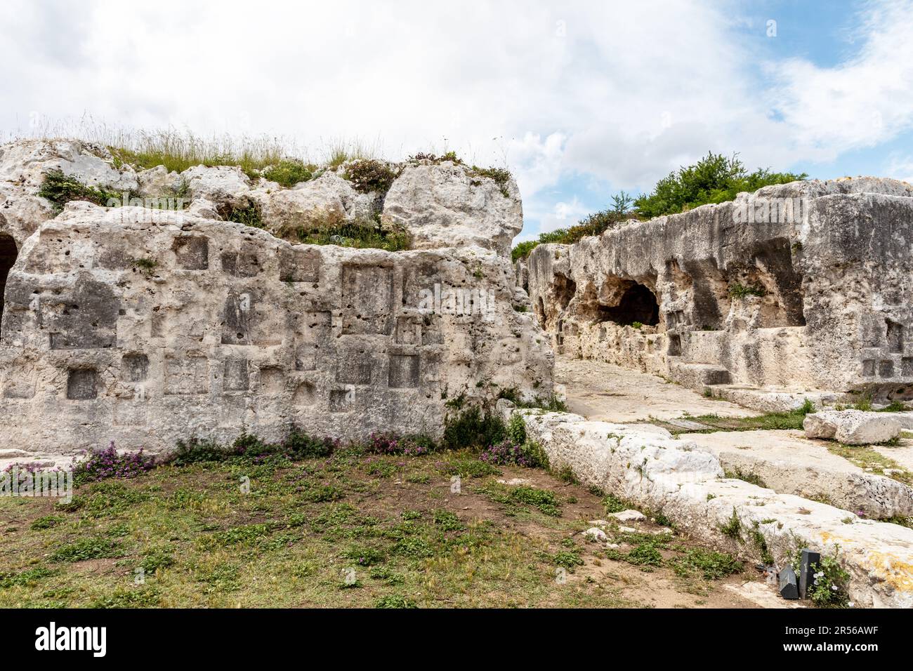 Ancient Necropolis at Neapolis Archaeological Park Syracuse Sicily ...
