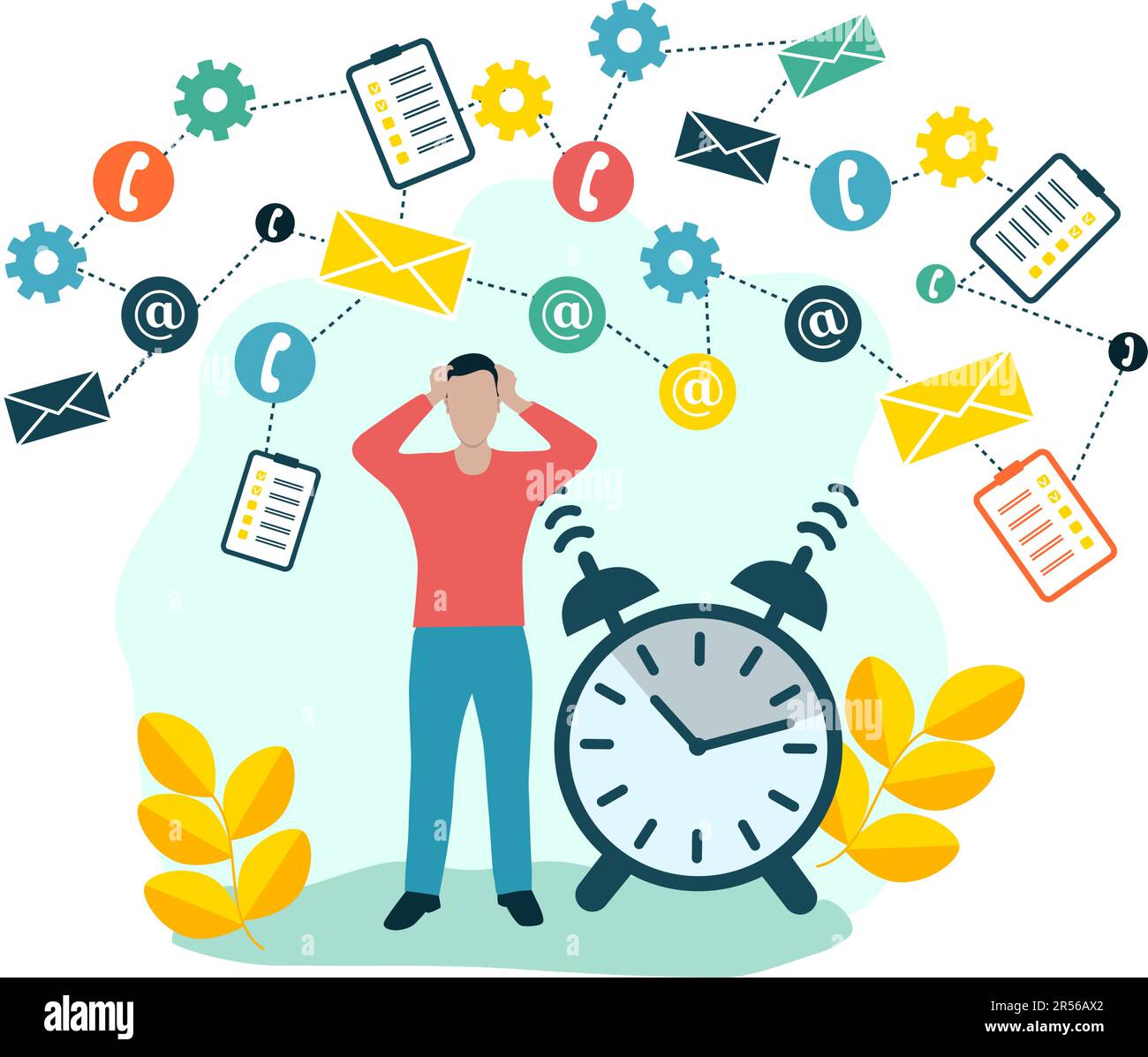 Man grabbed his head Stock Vector Images - Alamy