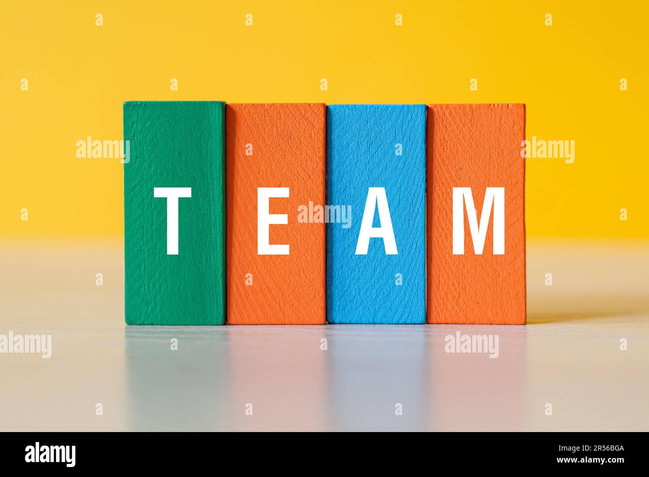 Team - word concept on building blocks, text Stock Photo - Alamy