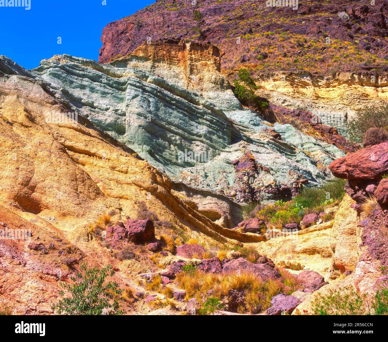 Spectacular coloured rock formation in Gran Canaria one of the largest ...