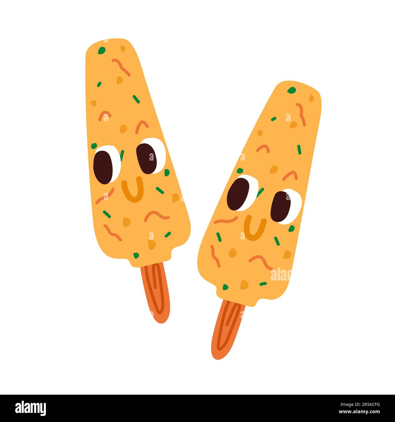 Kulfi ice cream cute characters. Vector illustration Stock Vector Image ...