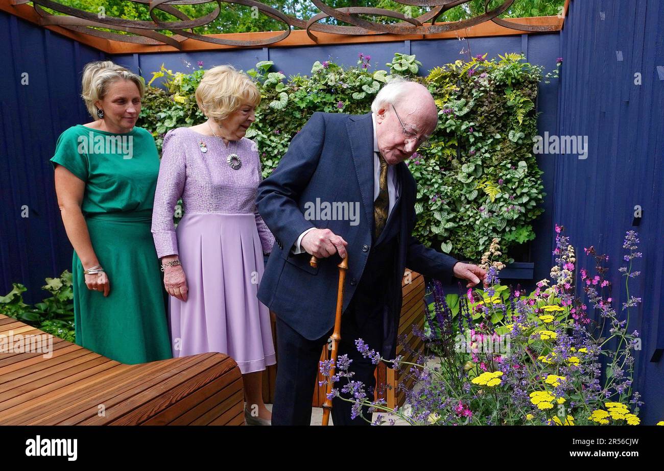 President Michael D Higgins and his wife Sabina (second left) attend ...