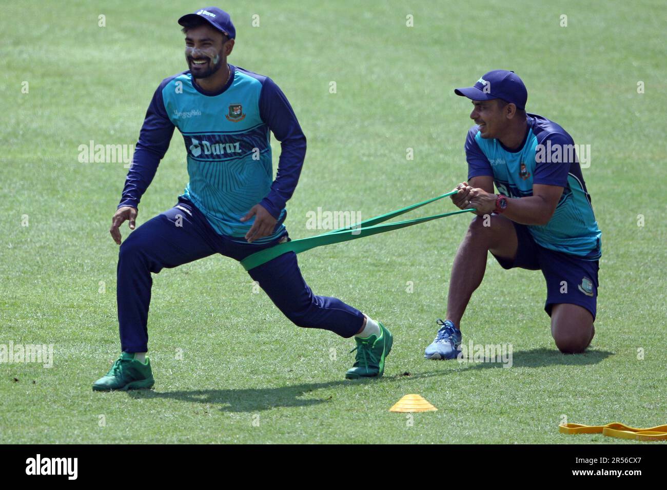 Bangladeshi cricketer Litton Das during practice session at Sher-e ...