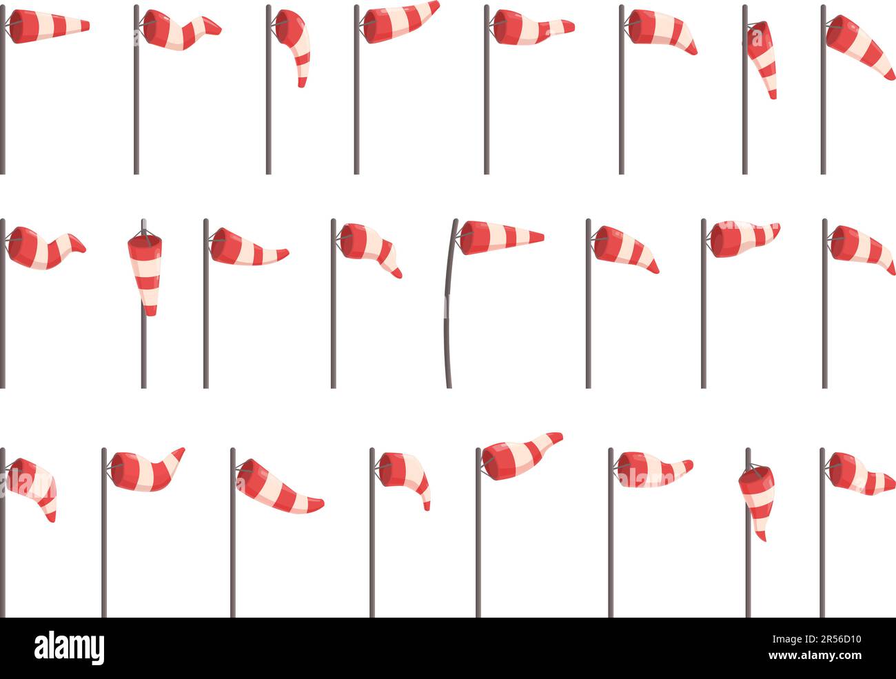 Windsock icons set cartoon vector. Winter cloud. Speed bag Stock Vector ...