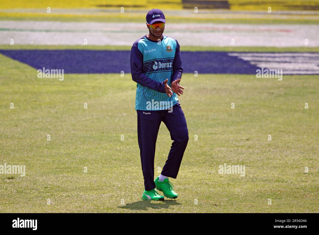 Bangladeshi ace all rounder Shakib Al Hasan during practice session at ...