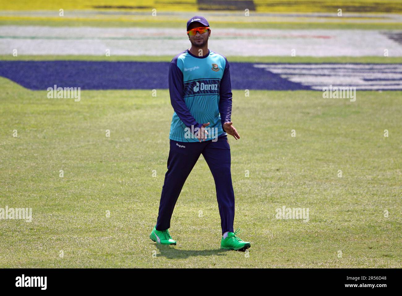 Bangladeshi ace all rounder Shakib Al Hasan during practice session at ...
