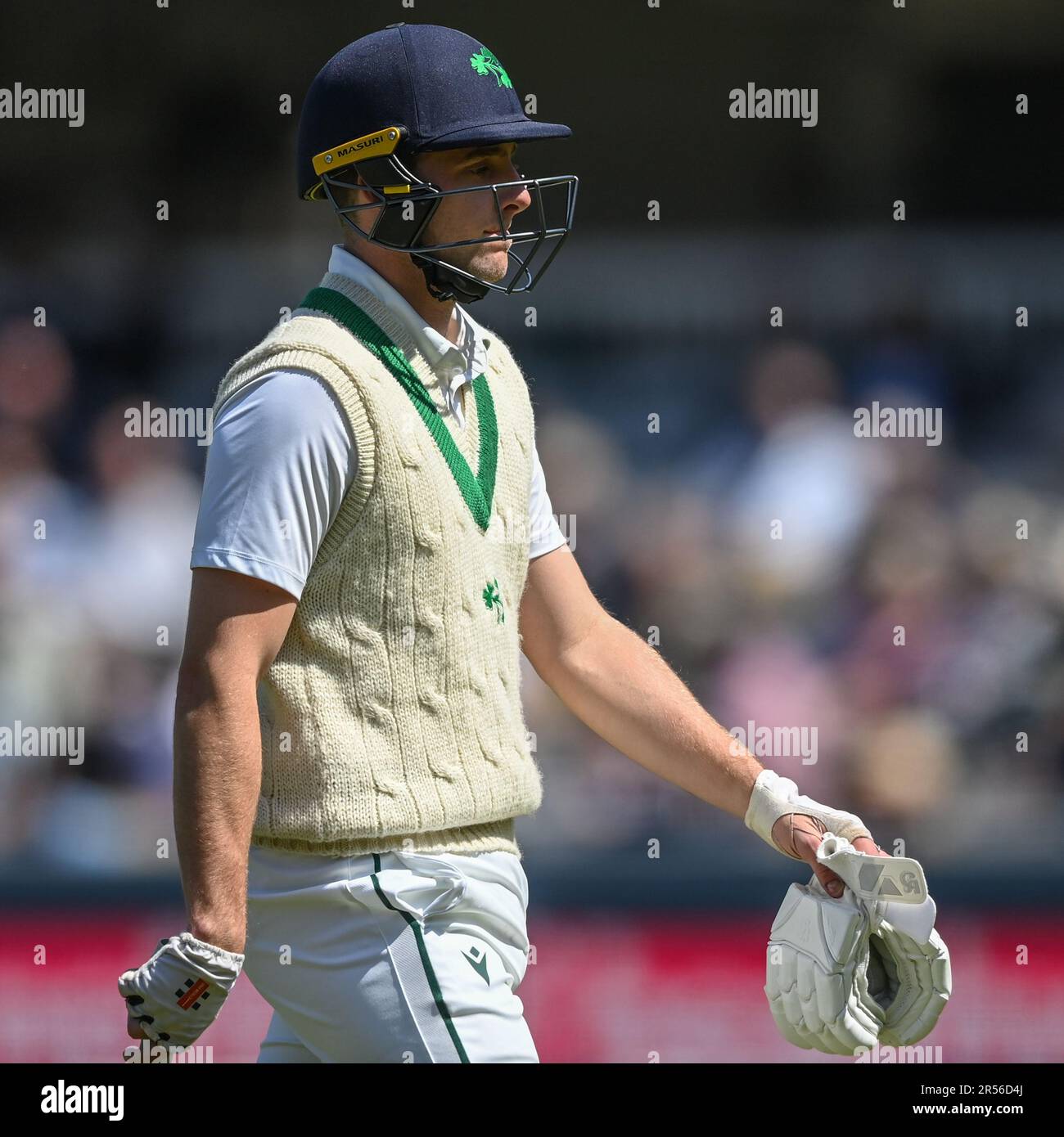 Lorcan Tucker of Ireland walking off the pitch after LBW during the LV ...