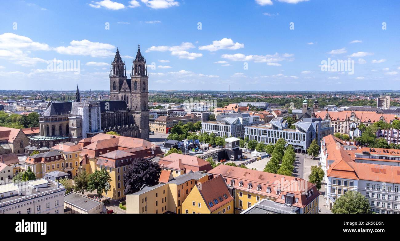 Aerial view magdeburg old city hi-res stock photography and images - Alamy