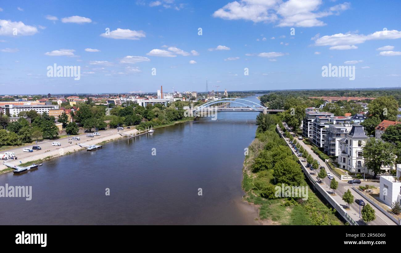 bridge over the elbe river in the magdeburg city Stock Photo - Alamy