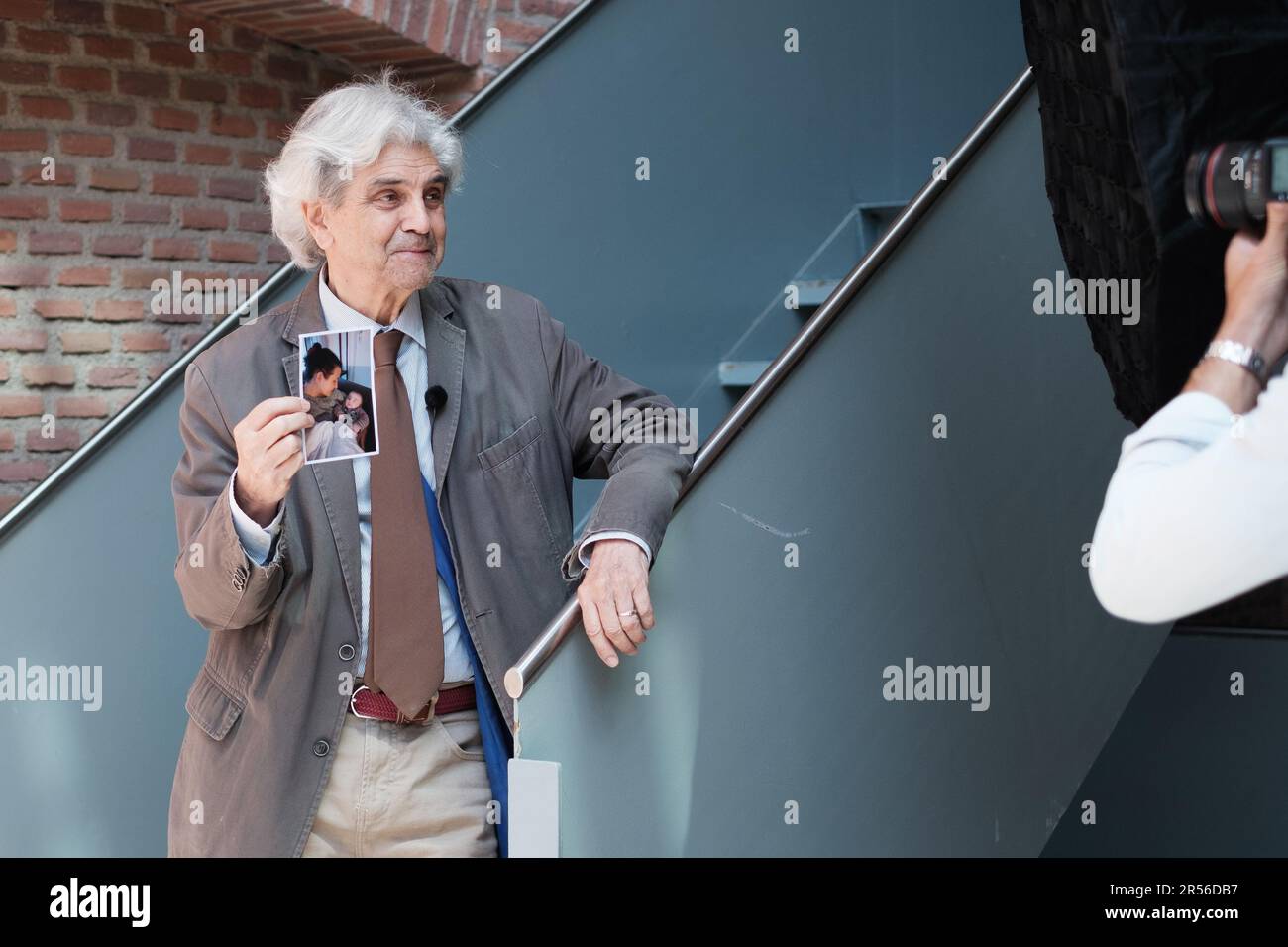 French photographer Bernard Plossu, attends the opening of the ...