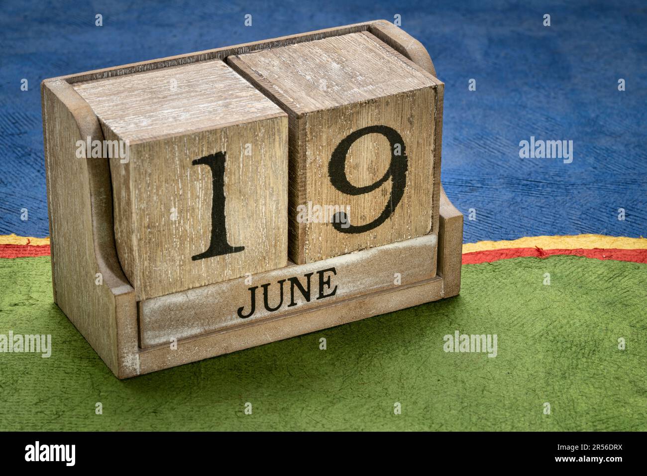 Juneteenth (June 19) in a desktop wooden calendar – also known as ...