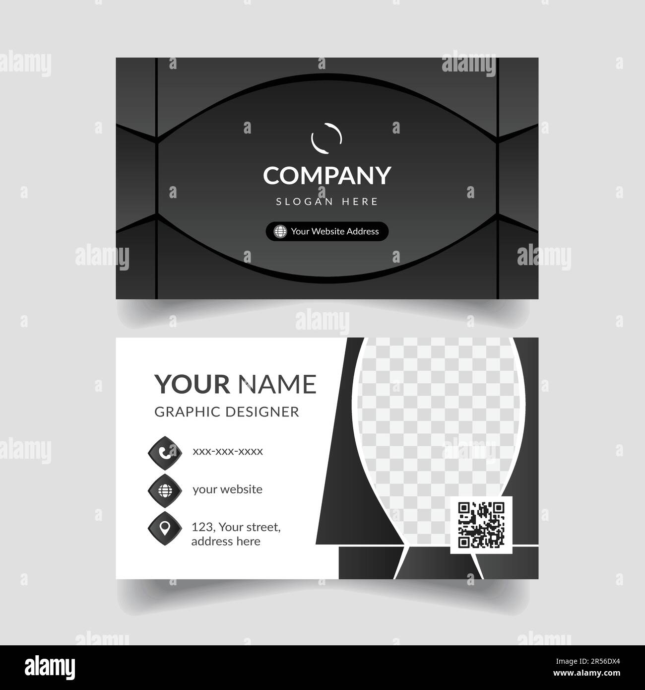 Modern id card design Black and White Stock Photos & Images - Alamy
