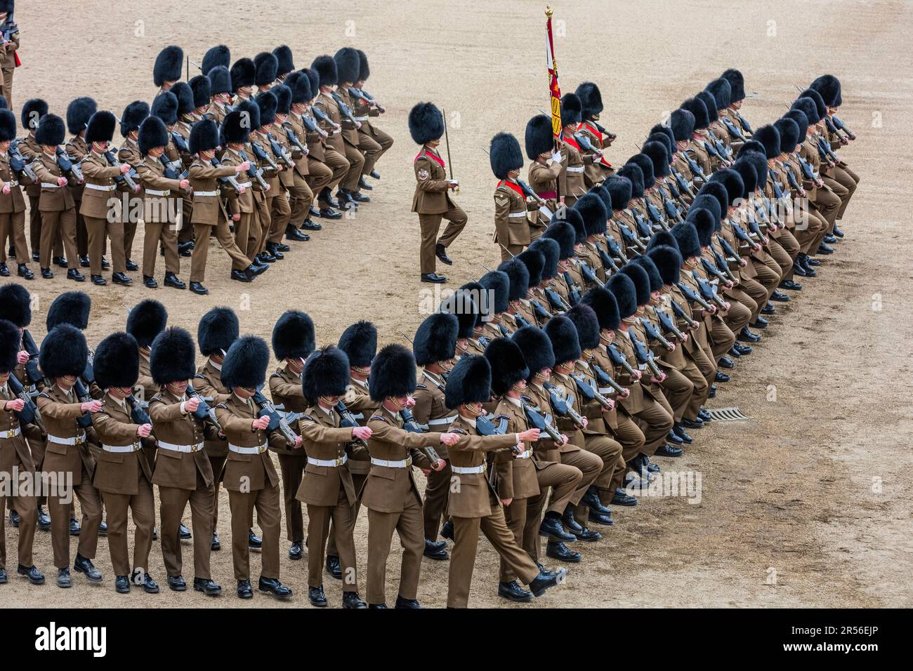 London, UK. 1st June, 2023. The Welsh Guards collect and Troop their ...