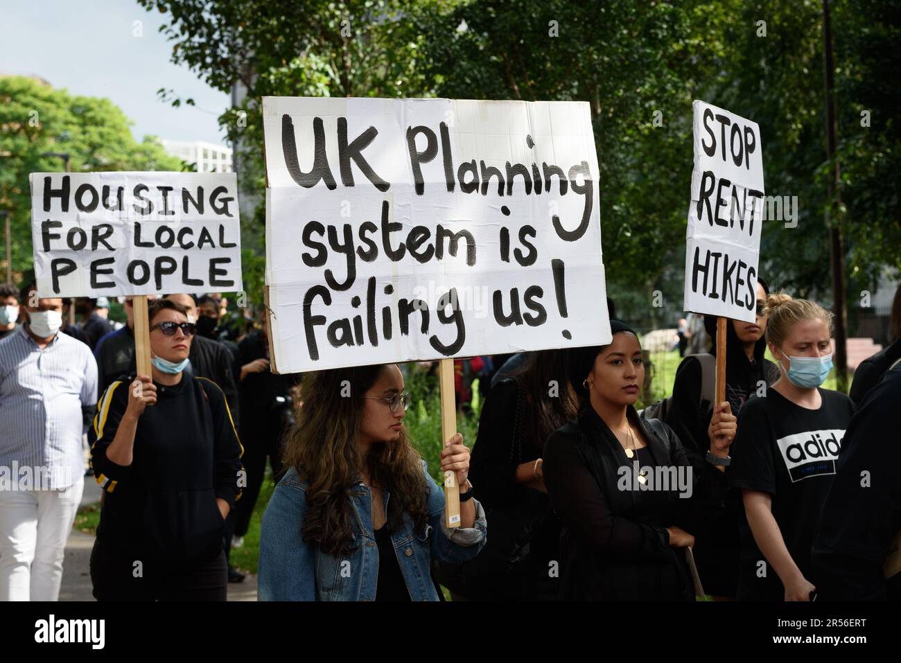 Community activists march from Altab Ali Park to the Truman Brewery ...