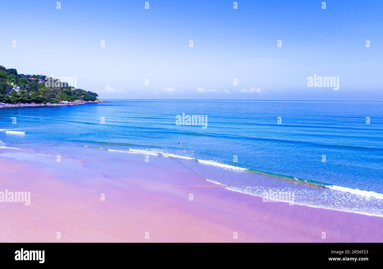 Amazing waves crashing on sandy shore,Beautiful sand beach,Nature and ...
