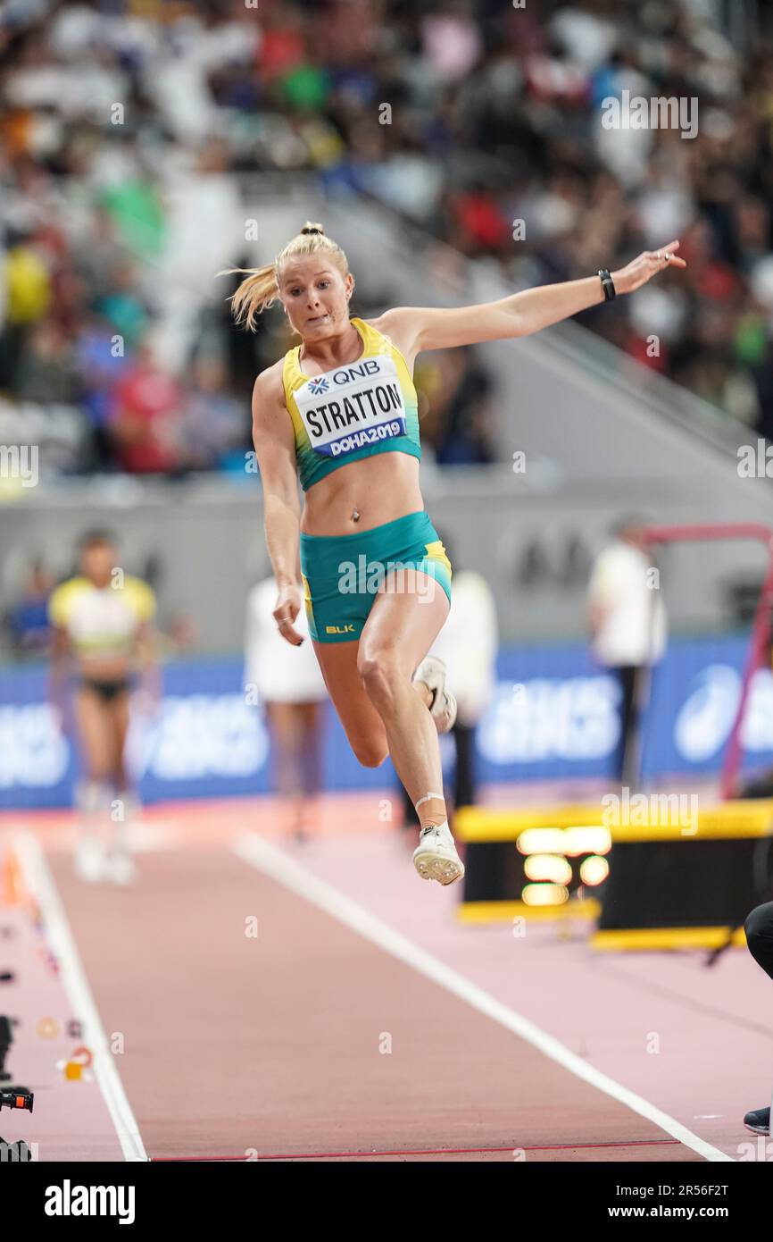 Brooke Stratton in the long jump at the Doha 2019 World Athletics Championships Stock Photo - Alamy