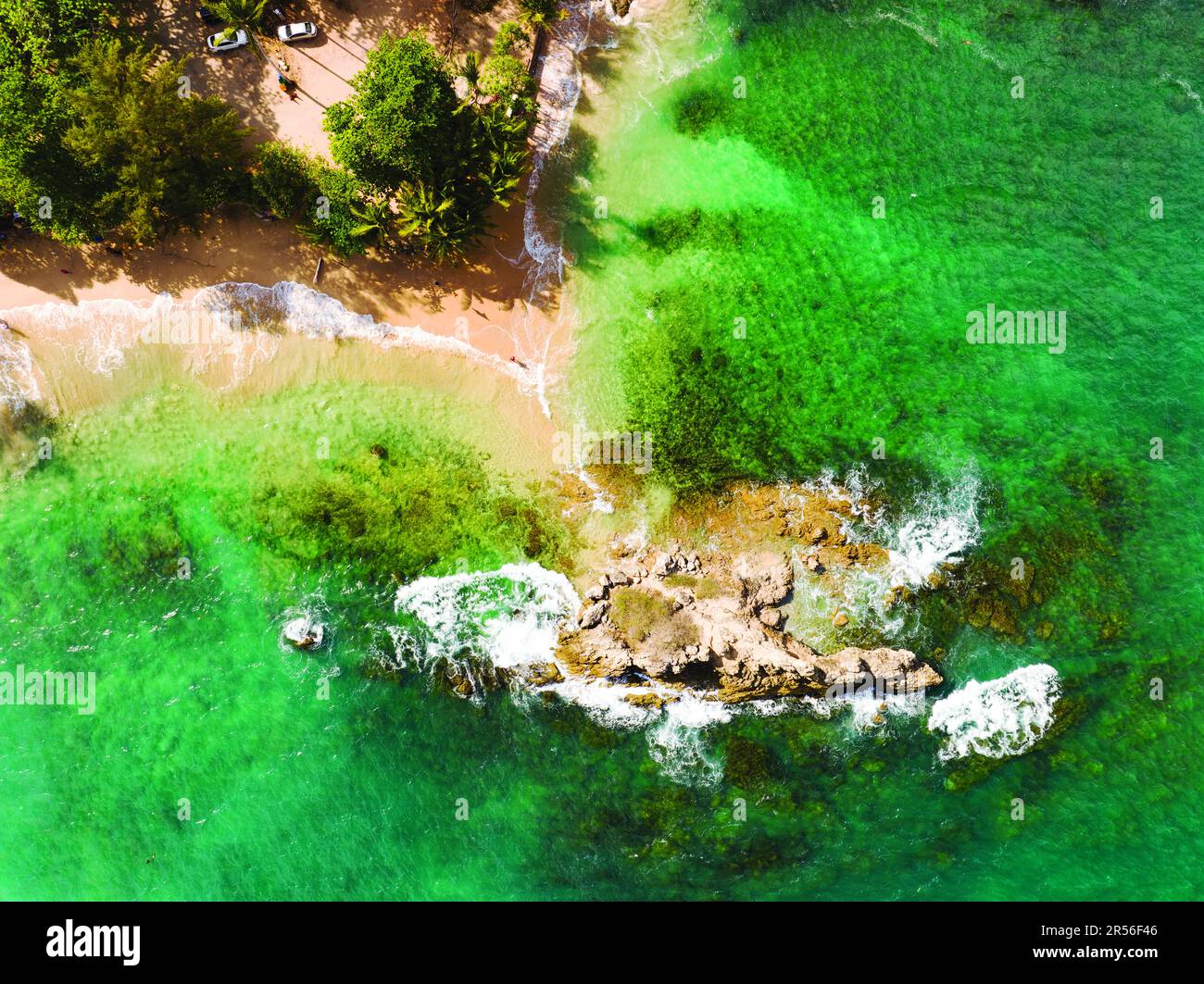 Amazing top view beach Aerial view of Tropical beach sea in the ...