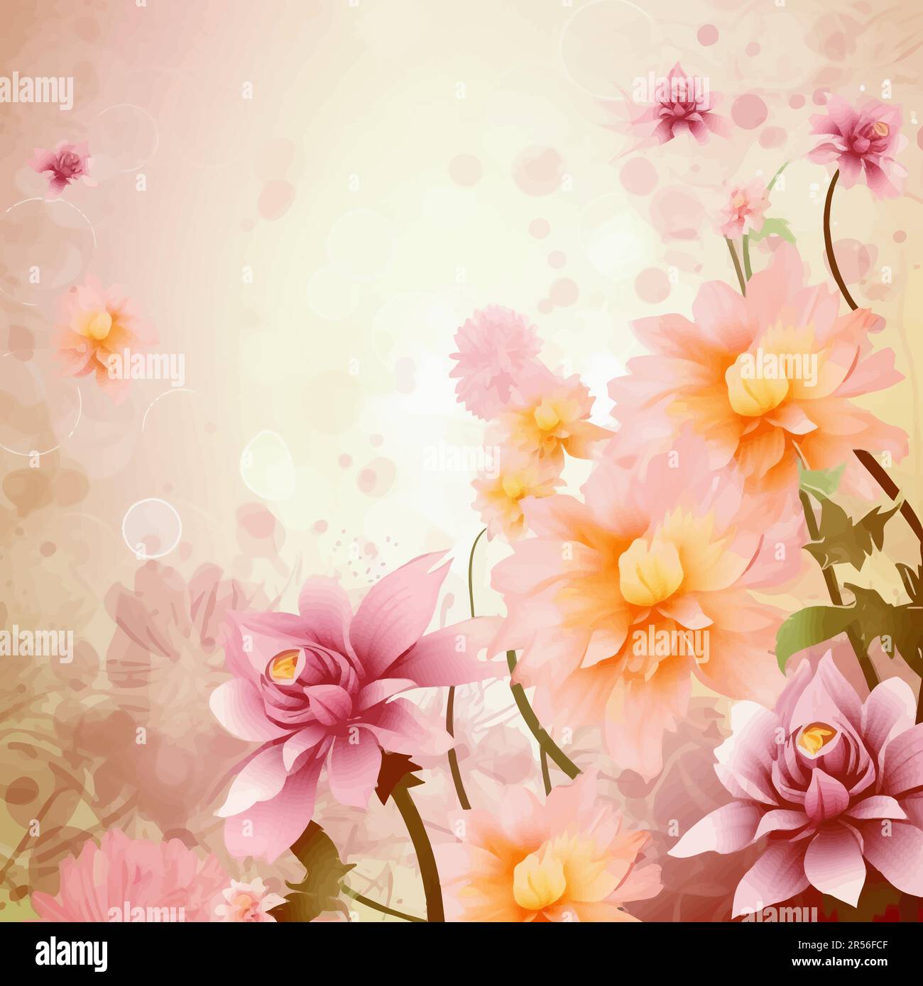 Floral background. Beautiful background with many different flowers ...
