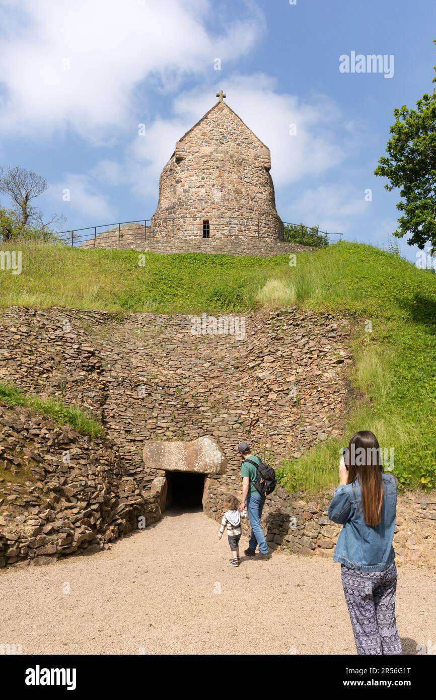 Family chapel entrance to neolithic passage grave at archaeology hi-res ...