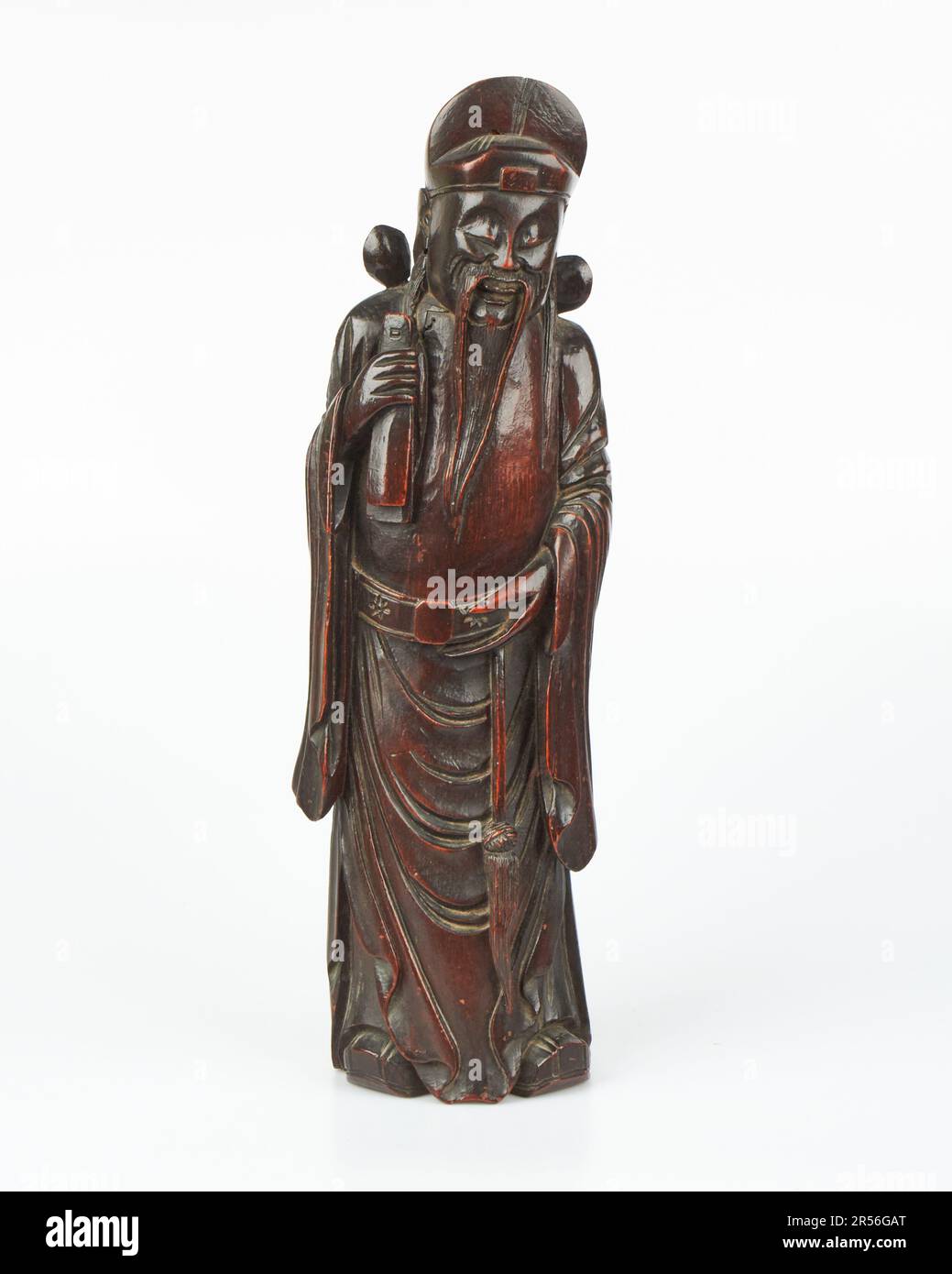 Antique 19thc Chinese carved bamboo figure of the Immortal Cao Guojiu ...