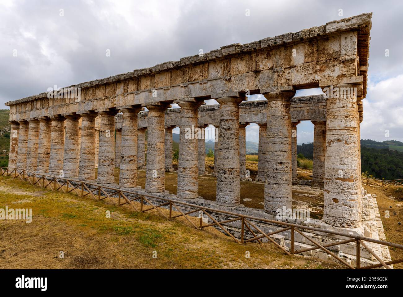 View of Segesta. The Temple Segesta, is the best preserved Greek Doric ...