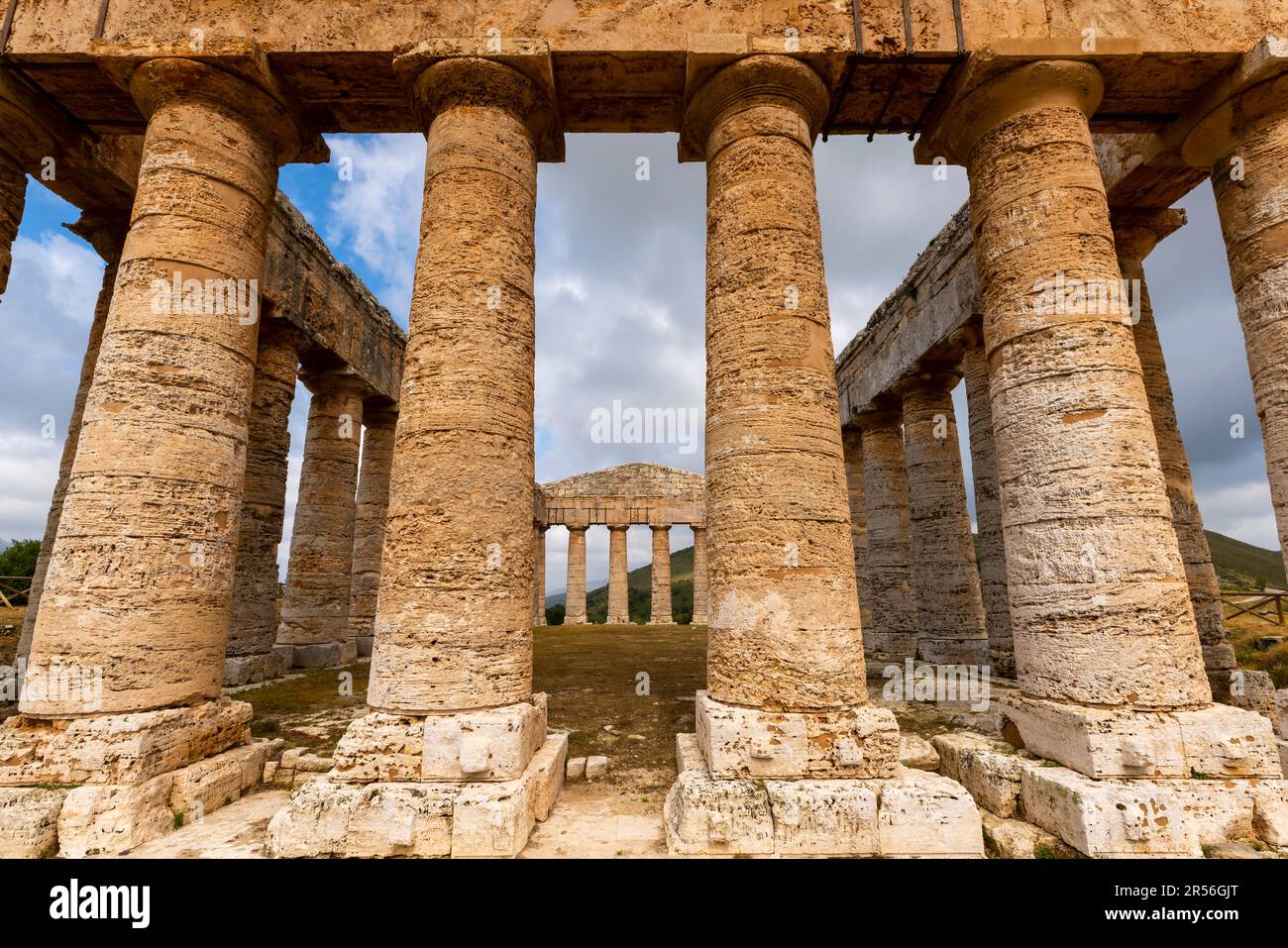 View of Segesta. The Temple Segesta, is the best preserved Greek Doric ...