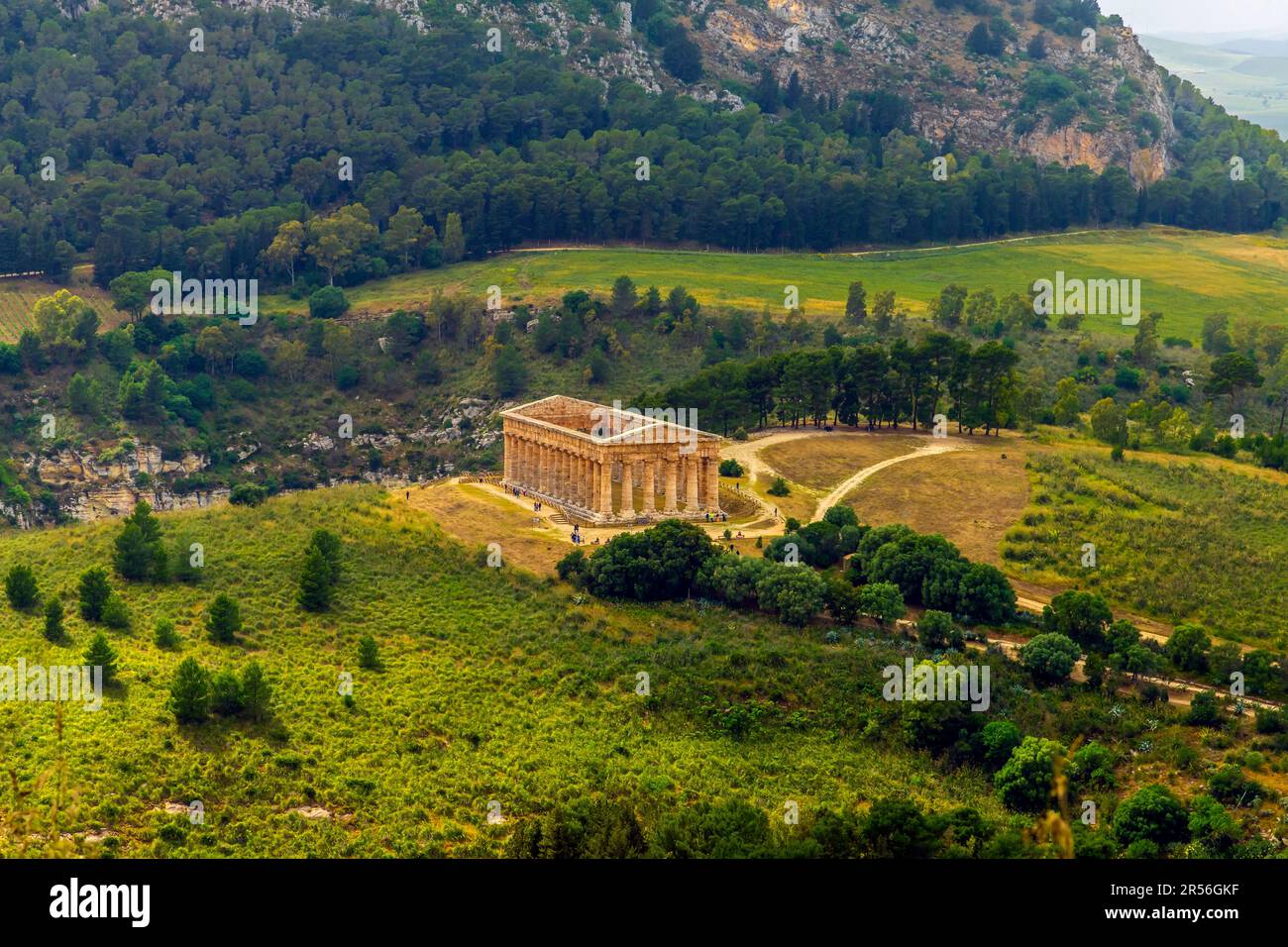 Elevated view of Segesta temple. The Temple Segesta, is the best ...