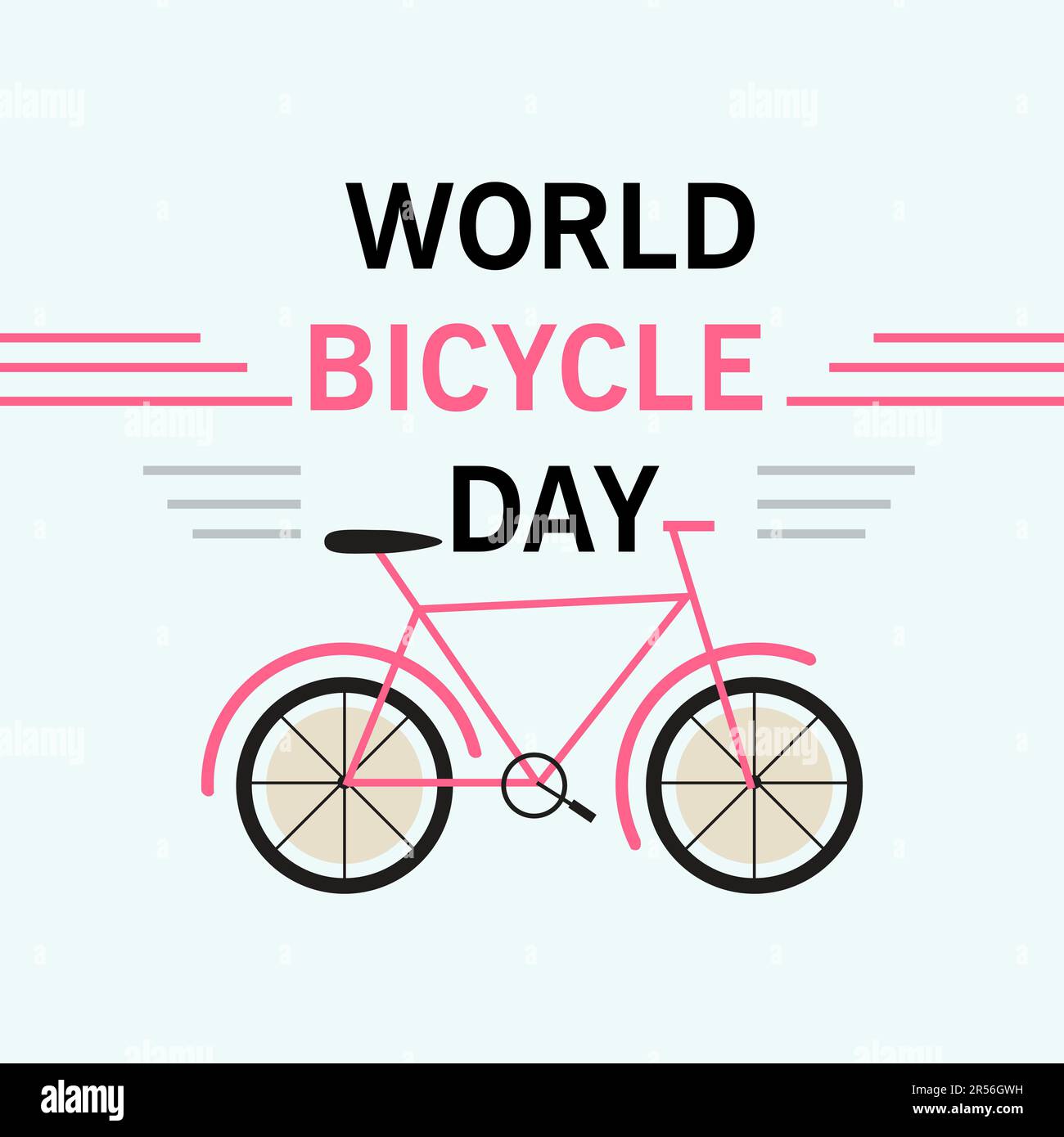 Vector illustration of a Background for World Bicycle Day Stock Photo ...