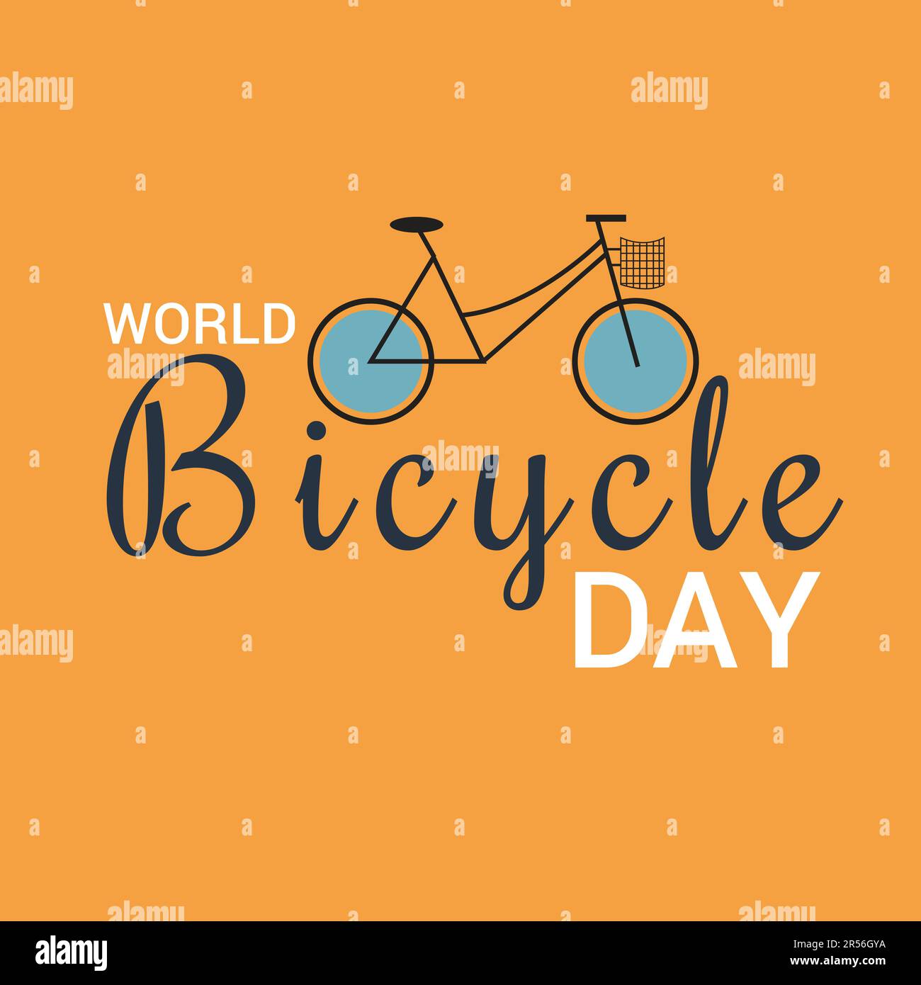 Vector illustration of a Background for World Bicycle Day Stock Photo ...