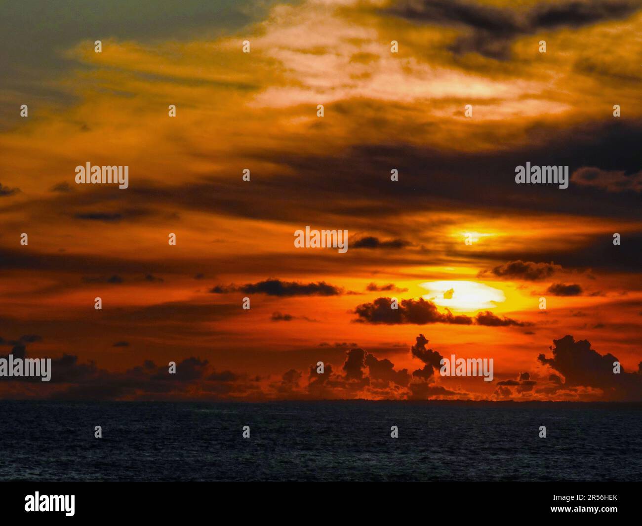 Beautiful sunset on a beach in Canggu, Bali Island, Indonesia Stock ...