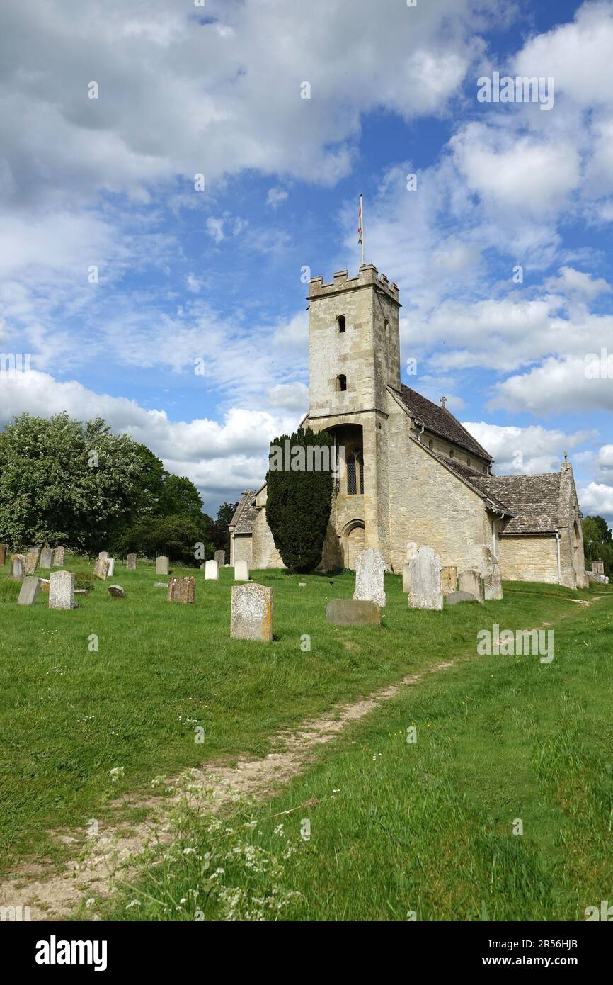 St Mary's Church, Swinbrook, on the River Windrush, Oxfordshire ...
